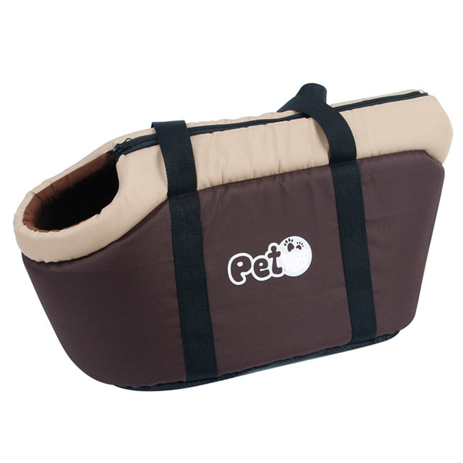 Мягкая водонепроницаемая дышащая складная портативная сумка для переноски кошек и собак с плечевыми ремнями, подходит для всех сезонов, коричневая, 38x20x25 см/15,0x7,9x9,8 дюймов.