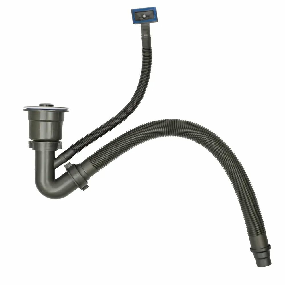 Сифон для кухонной мойки Diadonna D10-1B из нержавеющей стали, черный