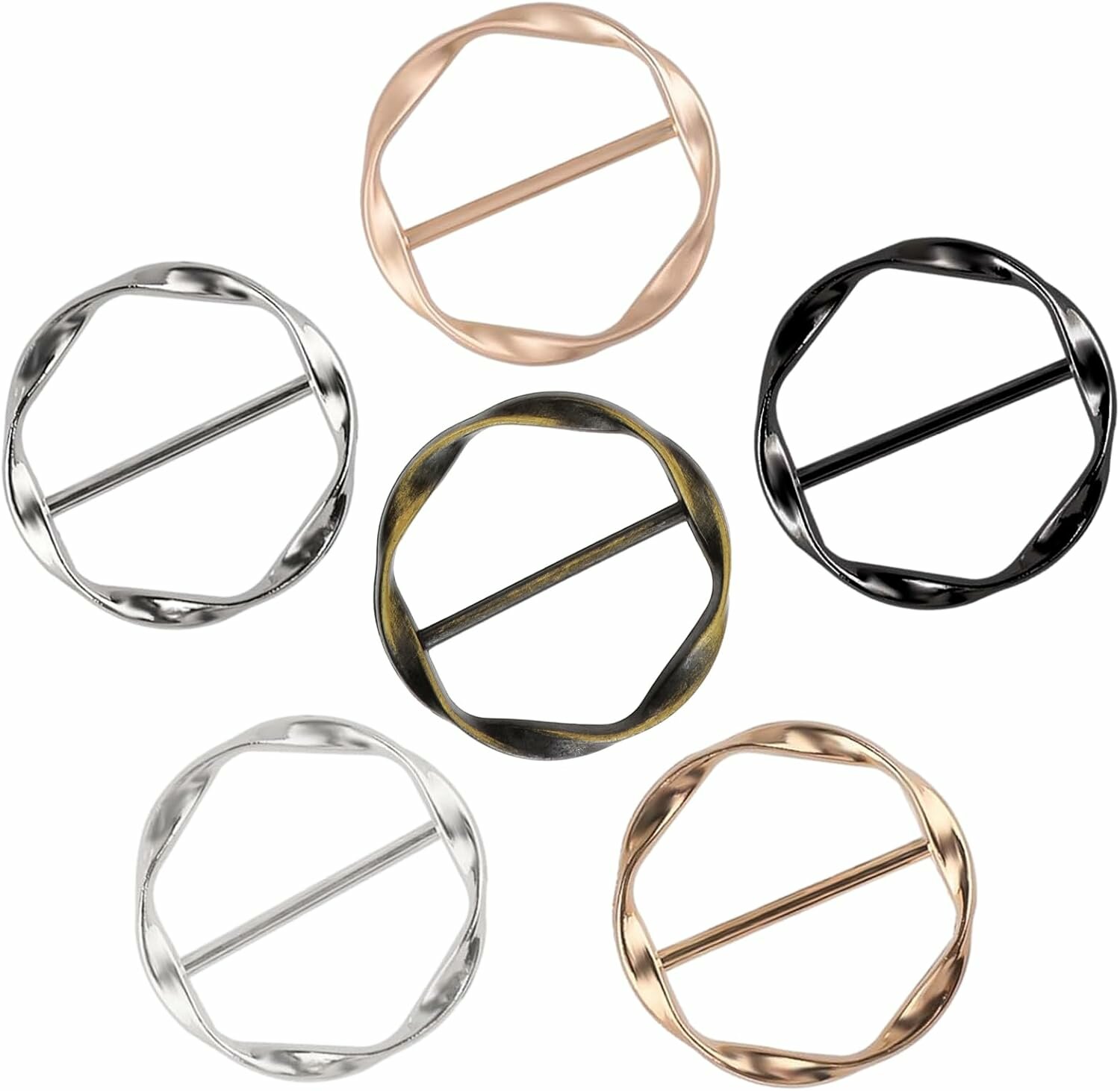 6 шт. Круглые зажимы для шарфов