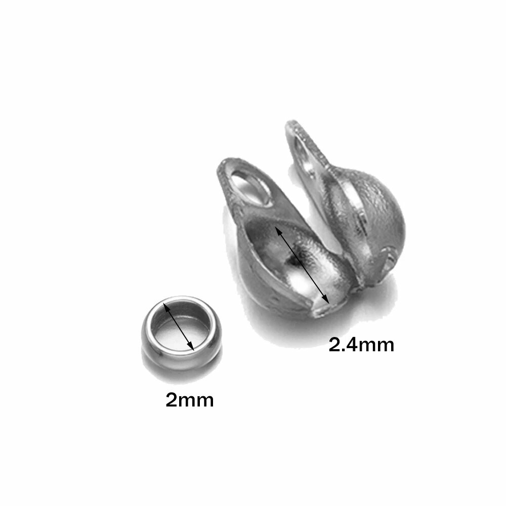 Наконечники для бусин B Steel 2mm