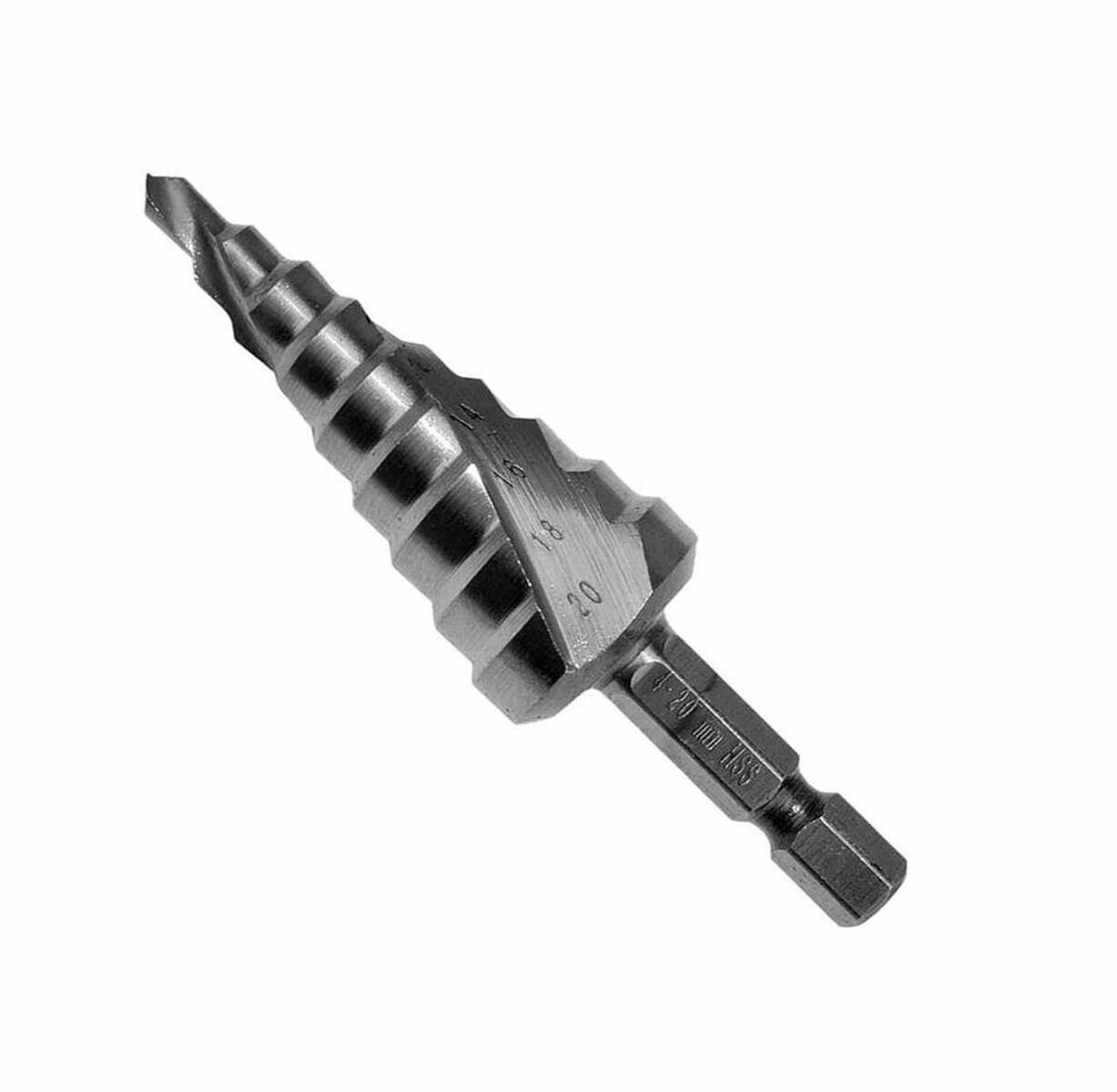 Сверло ступенчатое Makita D-40157 HSS со спиральным желобком, 4-20, 1/4