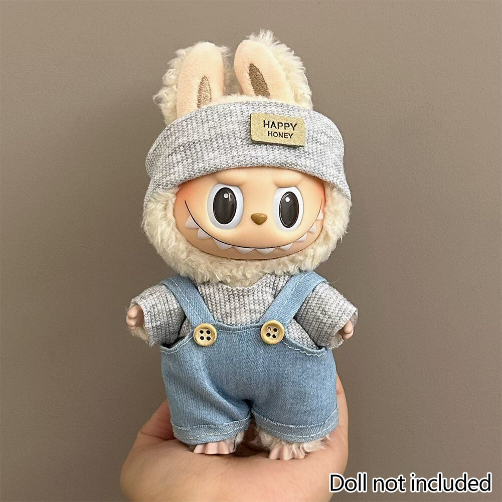 Одежда для куклы Labubu 17см: модный повседневный костюм, комбинезон и платье-костюм, Без куклы и обуви