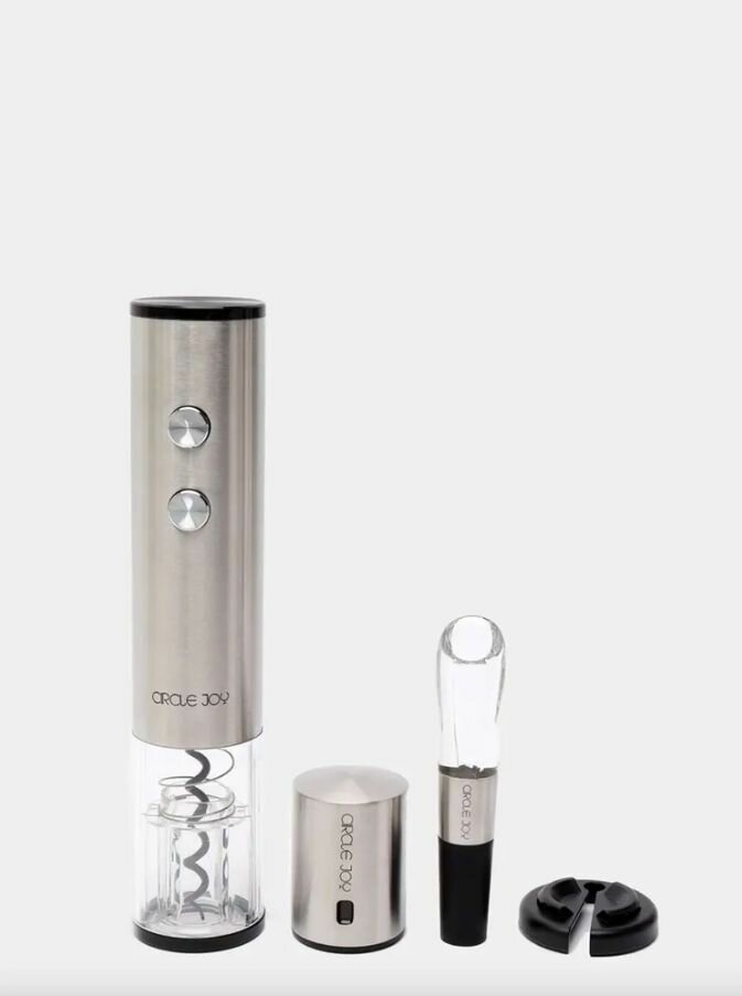 Штопор электрический Circle Joy Wine Accessories 4 in1 Gift Set (CJ-TZ02) / Подарочный набор аксессуаров для вина 4 в 1, серебристый