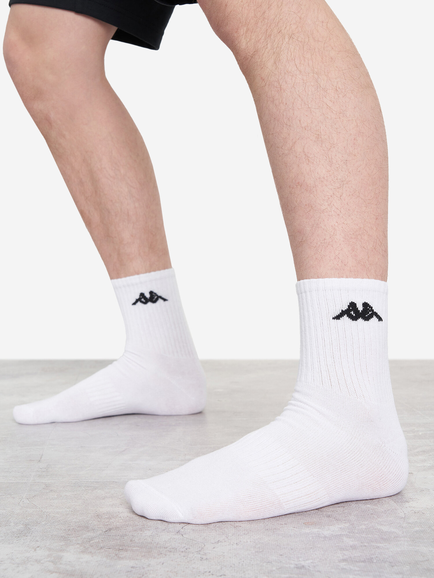 Носки Kappa Unisex socks 5-pack, комплект, 5 пар, размер 35-38, белый/черный — фото 1