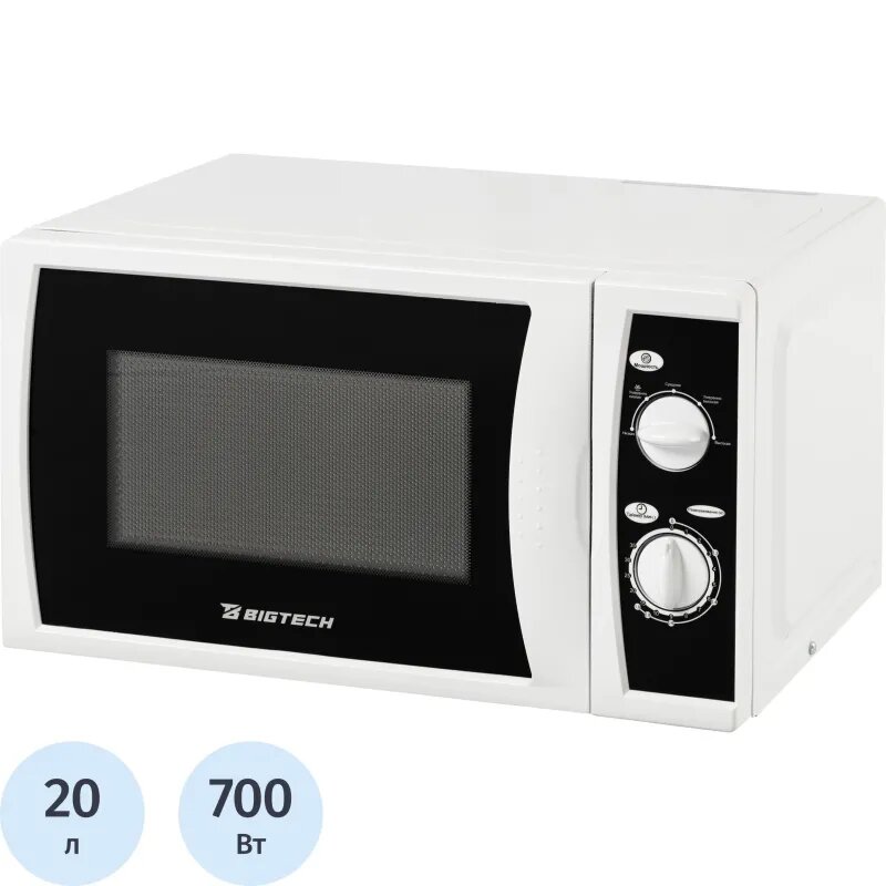 Микроволновая печь BigTech EMWO101W, 20л, 700 вт. белый
