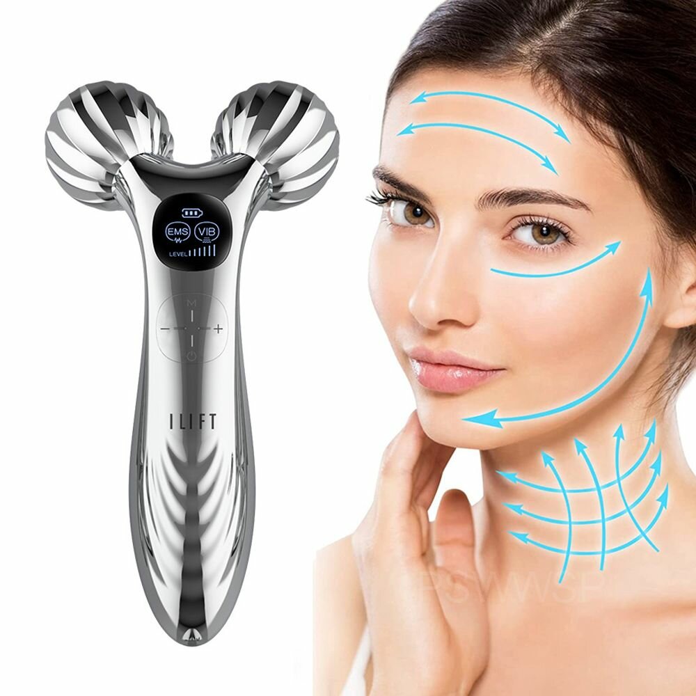 EMS роллер-массажер для лица и тела с микротоками