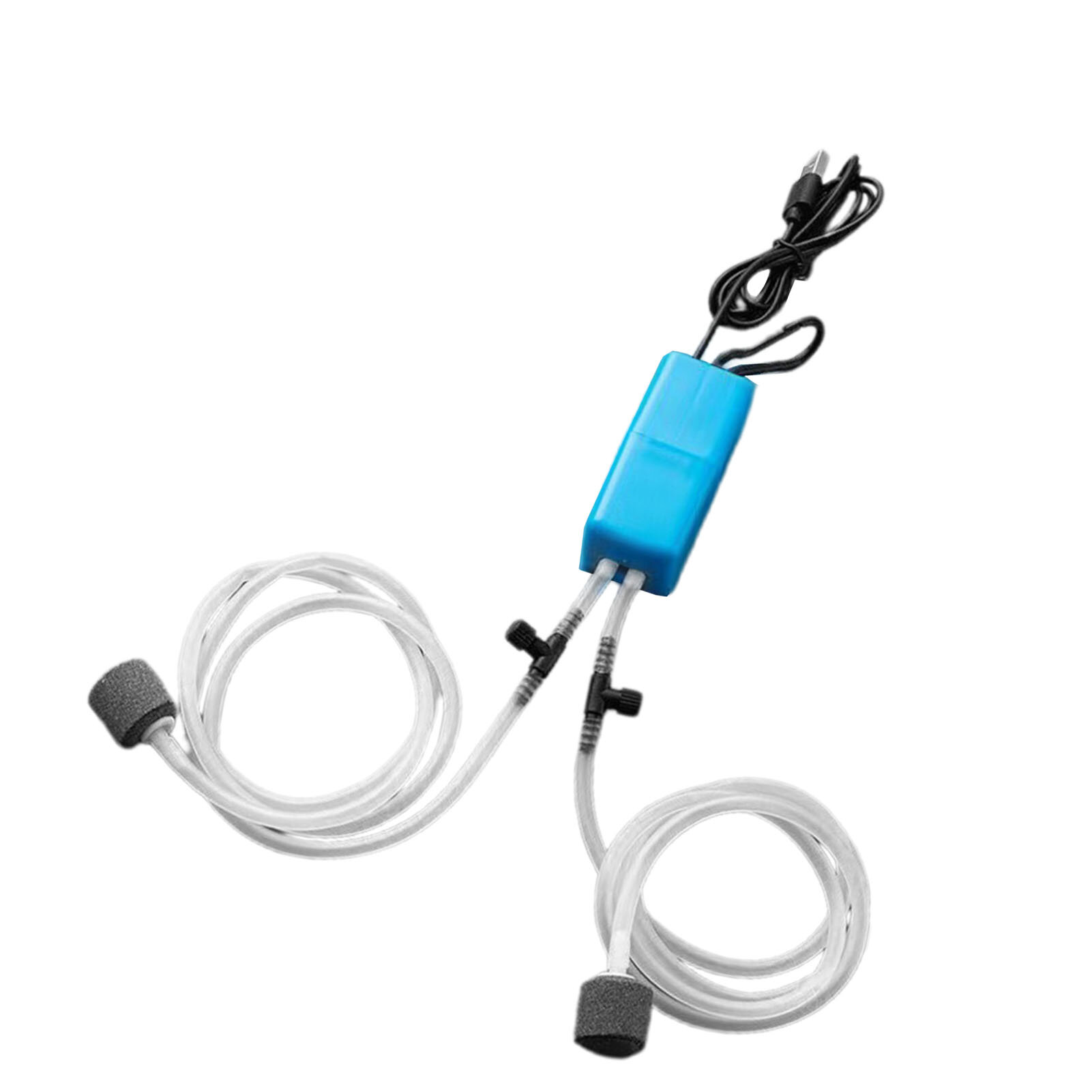 USB насос кислорода для аквариума портативный бесшумный двойной выход мини рыболовный кислородный воздушный насос для домашнего аквариума синий