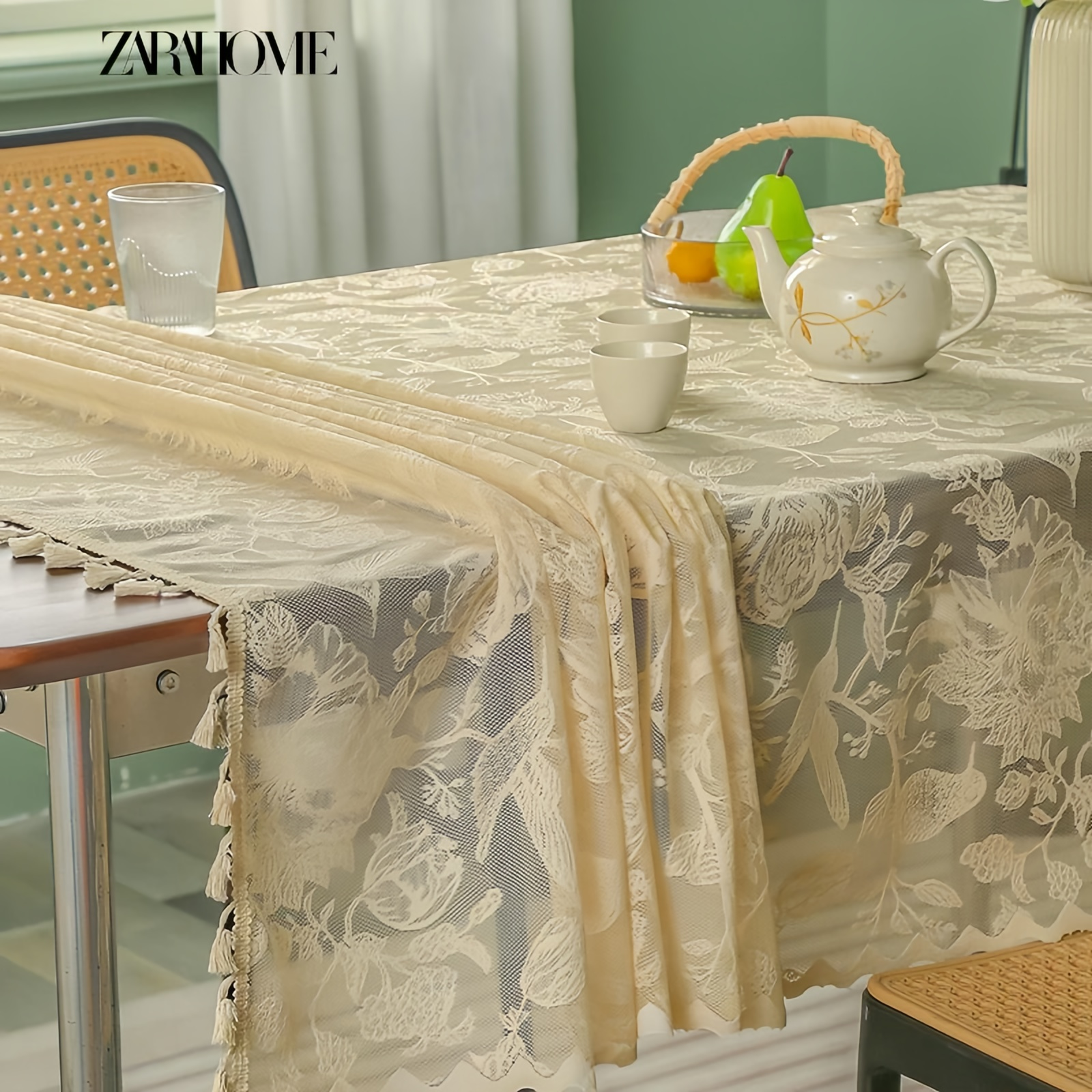 Скатерть ZARA HOME, антискользящая, прямоугольная, 140 см x 240 см