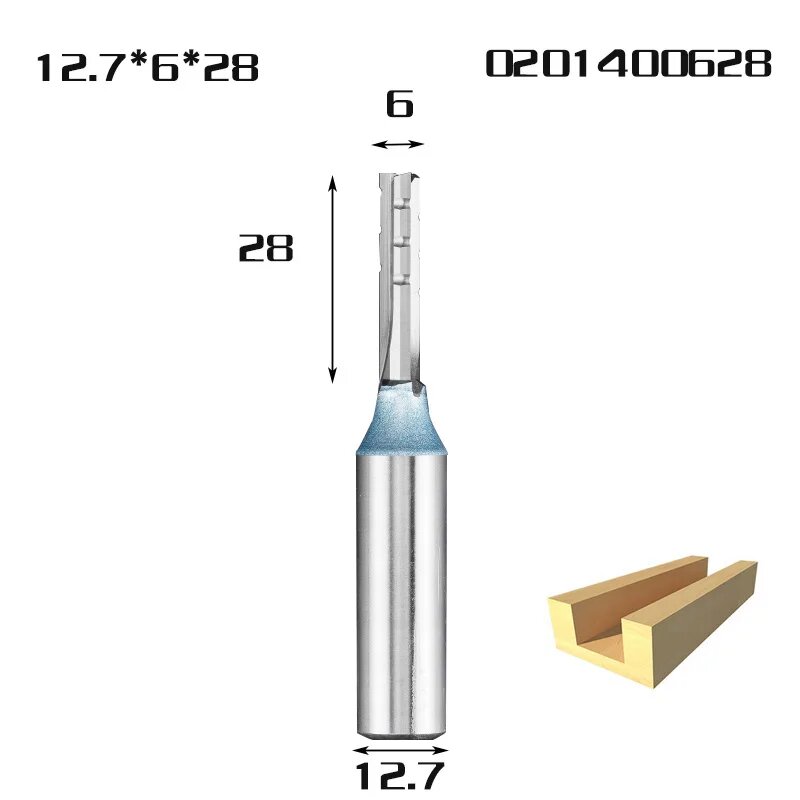 HUHAO 1/2 "хвостовик 3-зубая фреза TCT прямые фрезы обрезные концевые фрезы для МДФ фанеры ДСП слот дрель 0201400628