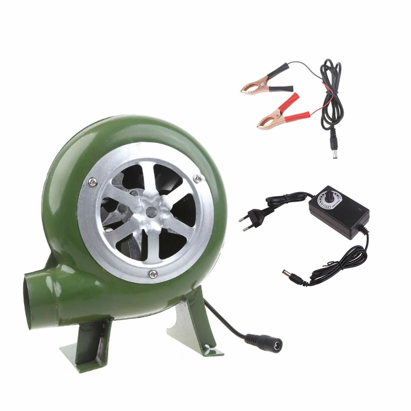 Воздуходувка,12V вентилятор + зажимные провода + регулятор, Европейский стандарт - 30 ватт, 1 комплект