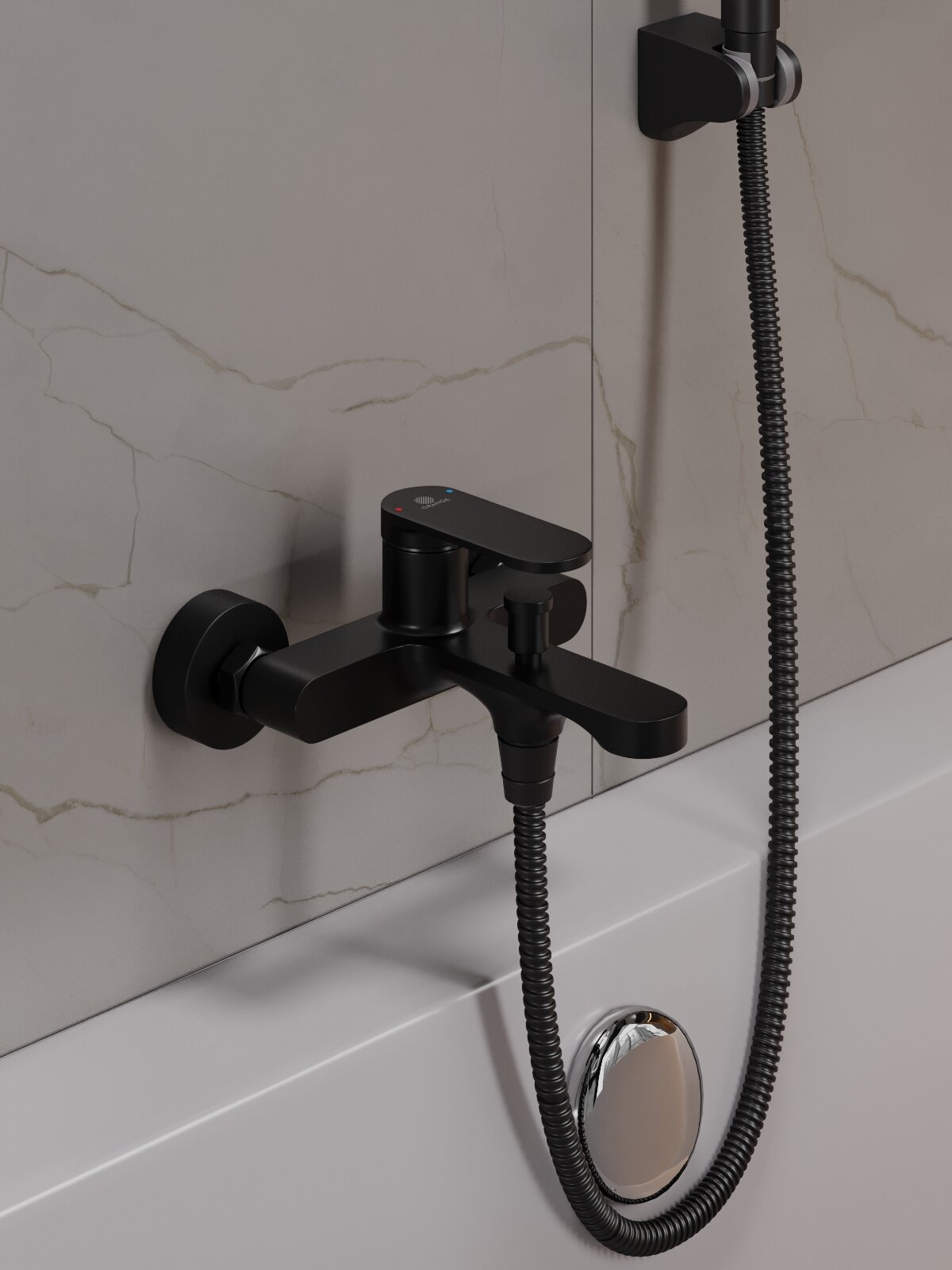 Смеситель Orange VESPER M10-100b однозахватный для ванны/душа, черный