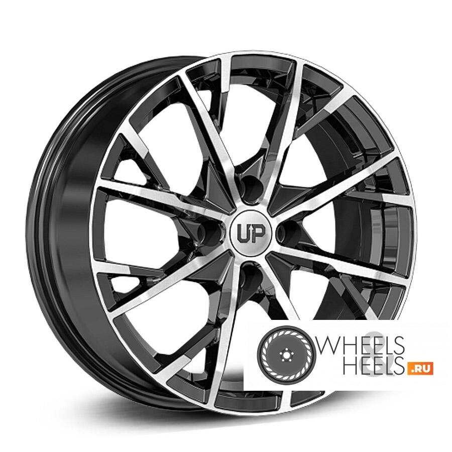 Диск автомобильный литой Wheels UP Up126 16x6.5 4x100 et41 dia60.1 Черный с полированной лицевой поверхностью