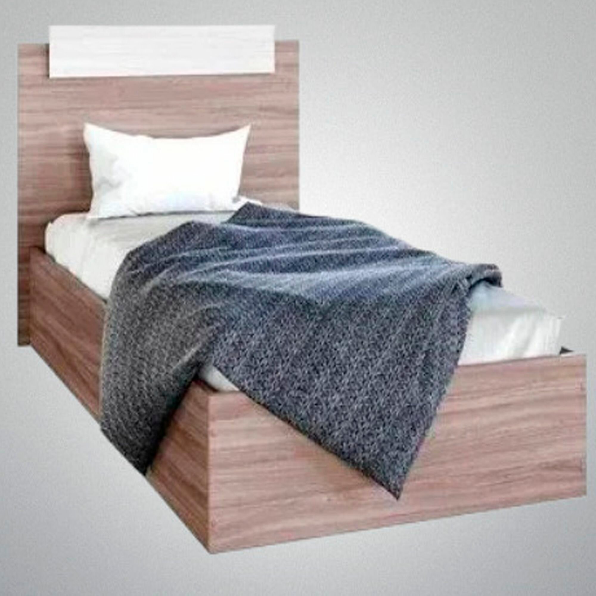 Кровать полутороспальная "ЭКО" 120х200 Ясень шимо, подростковая для подростка мальчика и девочки, напольная, детская