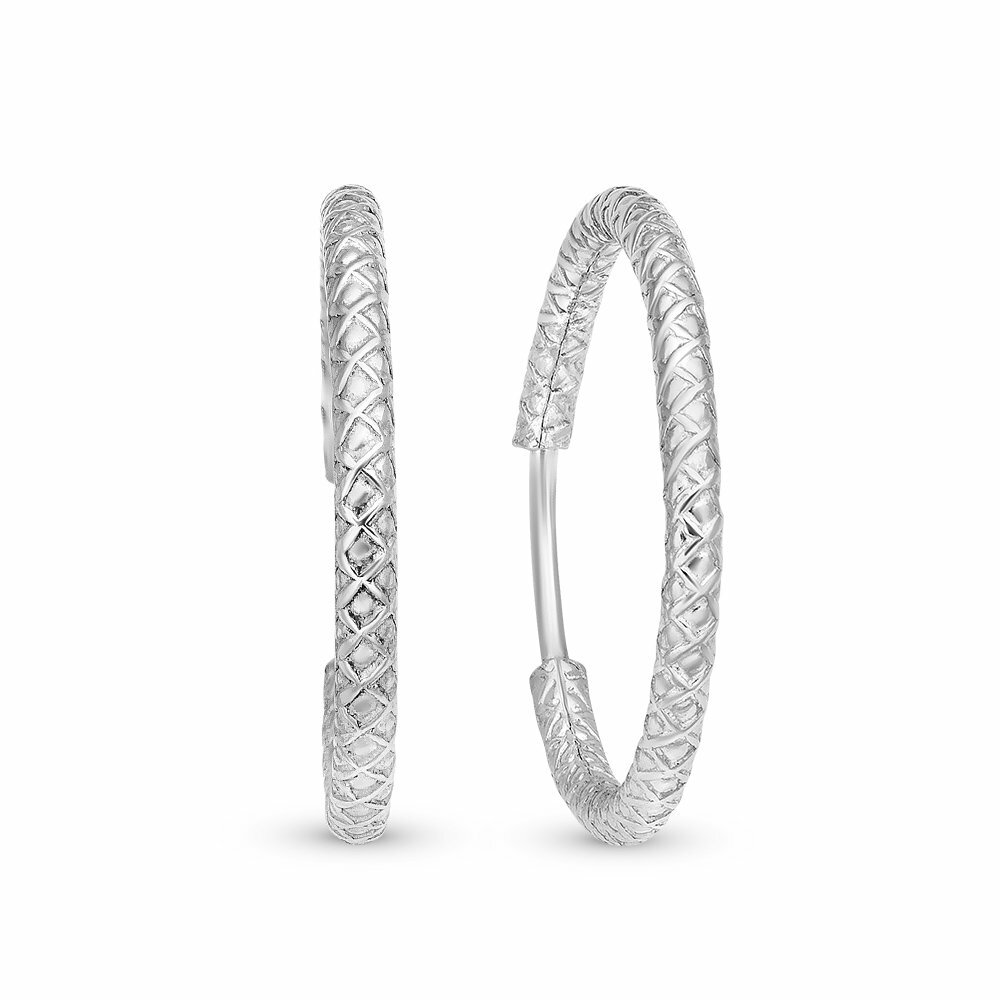 Серьги конго, серебро, 925 проба, родирование