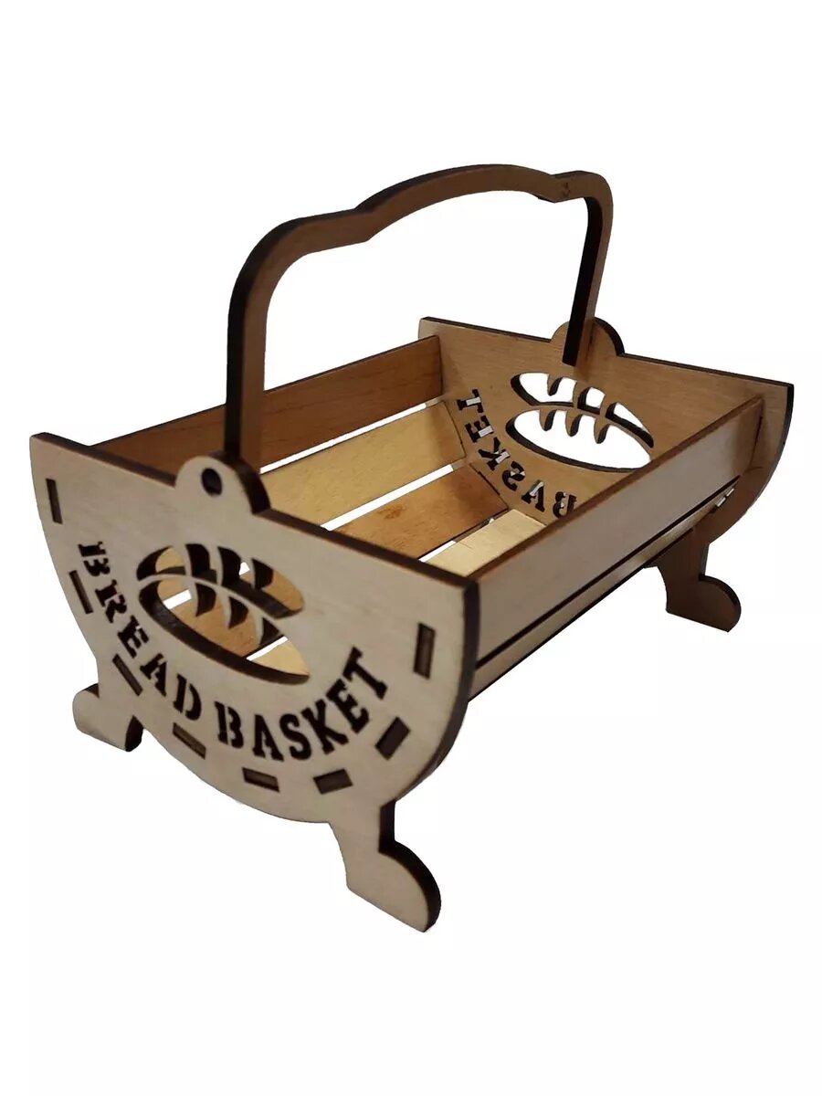 Хлебница GUTER BAUM "плетёнка", экологичная, деревянная, с ручкой