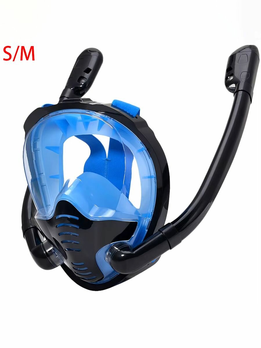 Маска для снорклинга на все лицо с панорамным обзором 180 , силиконовые очки для снорклинга с сухим верхом, дайвинга, плавания с 2 трубками, защита от запотевания и протечек