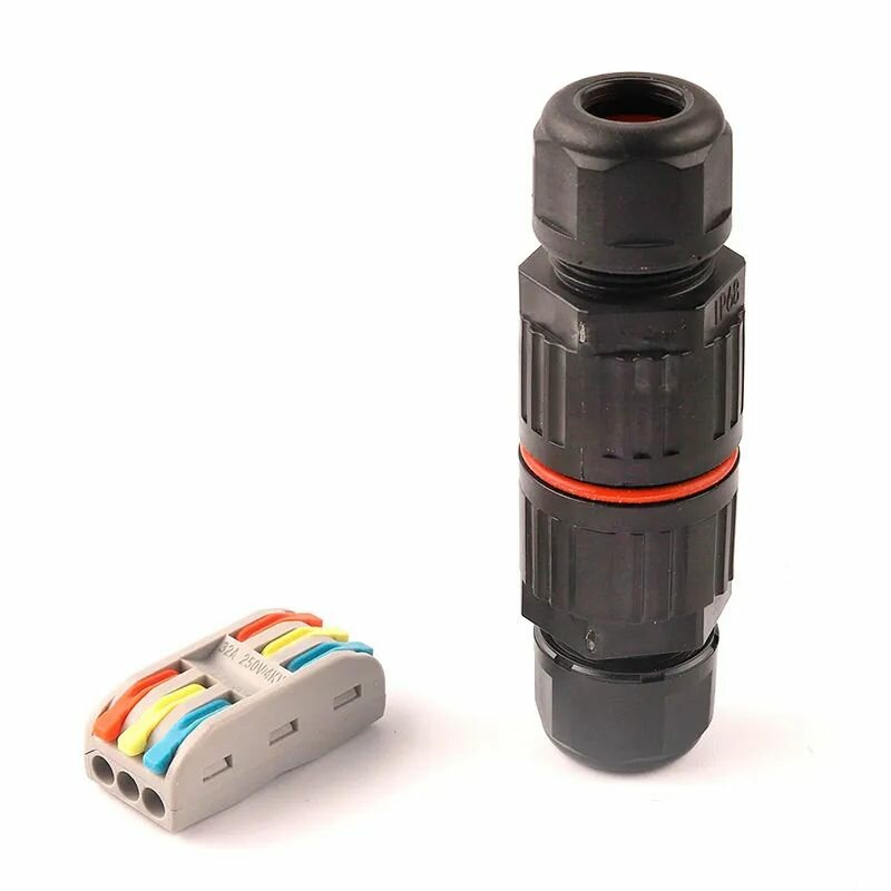 IP68 Электрический водонепроницаемый соединительный провод, кабель, 2-5-контактный уличный штекер, прямой, быстроразъемный, клеммный блок, соединитель проводника