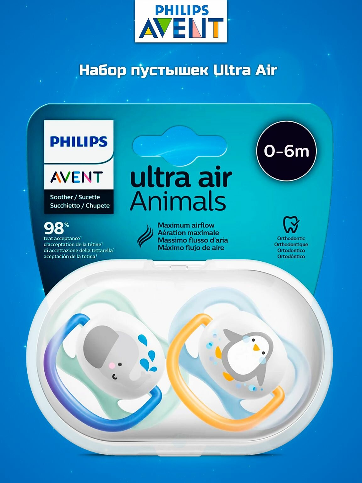 Пустышка Philips avent SCF080/05 0+ мес 2 шт