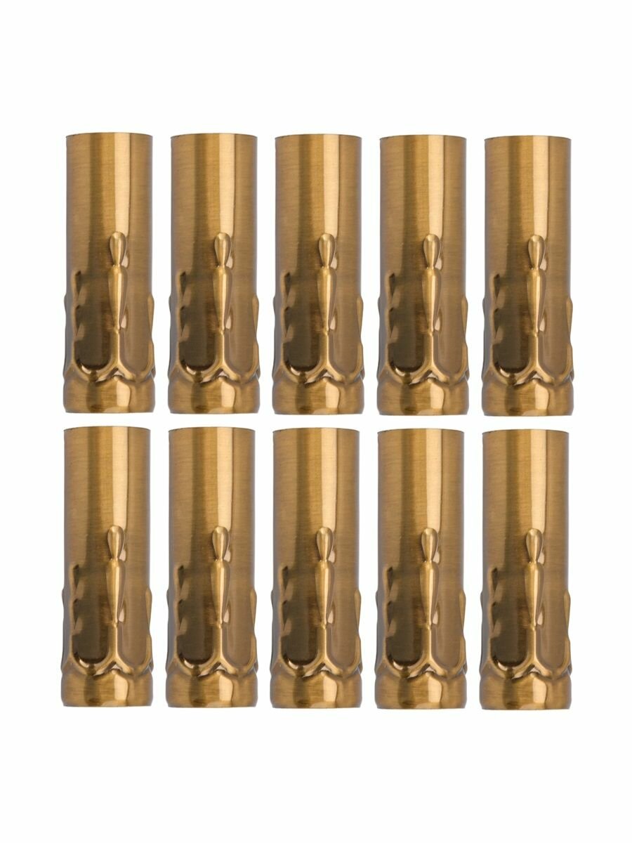 10 шт, металлические трубчатые держатели E14 25x80 мм, золотая бронза, цоколь лампы, аксессуары для освещения для свечей и светильников