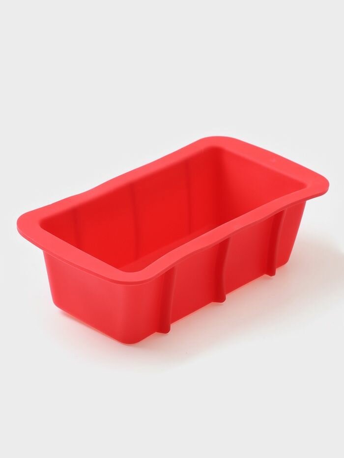 Форма для выпечки Хлеб, силикон, 16.7х8.5х4.8 см, внутр. размер 14.7х6.5 см, красная