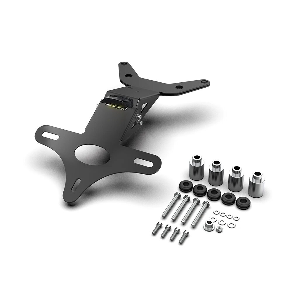 Мотоцикл для Yamaha Tmax T-MAX 560 Tmax 560 2022-2025 2024, регулируемый кронштейн для перемещения номерного знака, комплект для устранения крыла A black with light