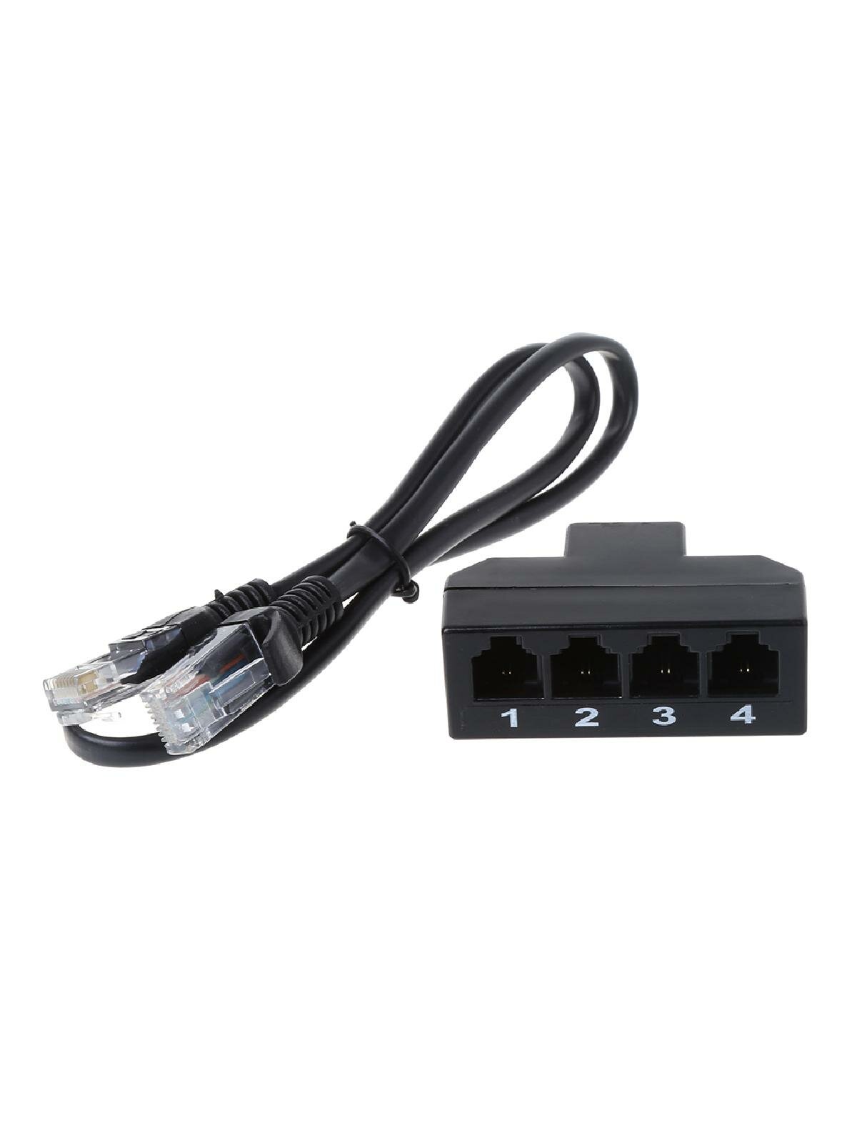 RJ11 6P4C Female To 4 Ethernet RJ45 8P8C Male F/for M Adapter Converter Cable Phone