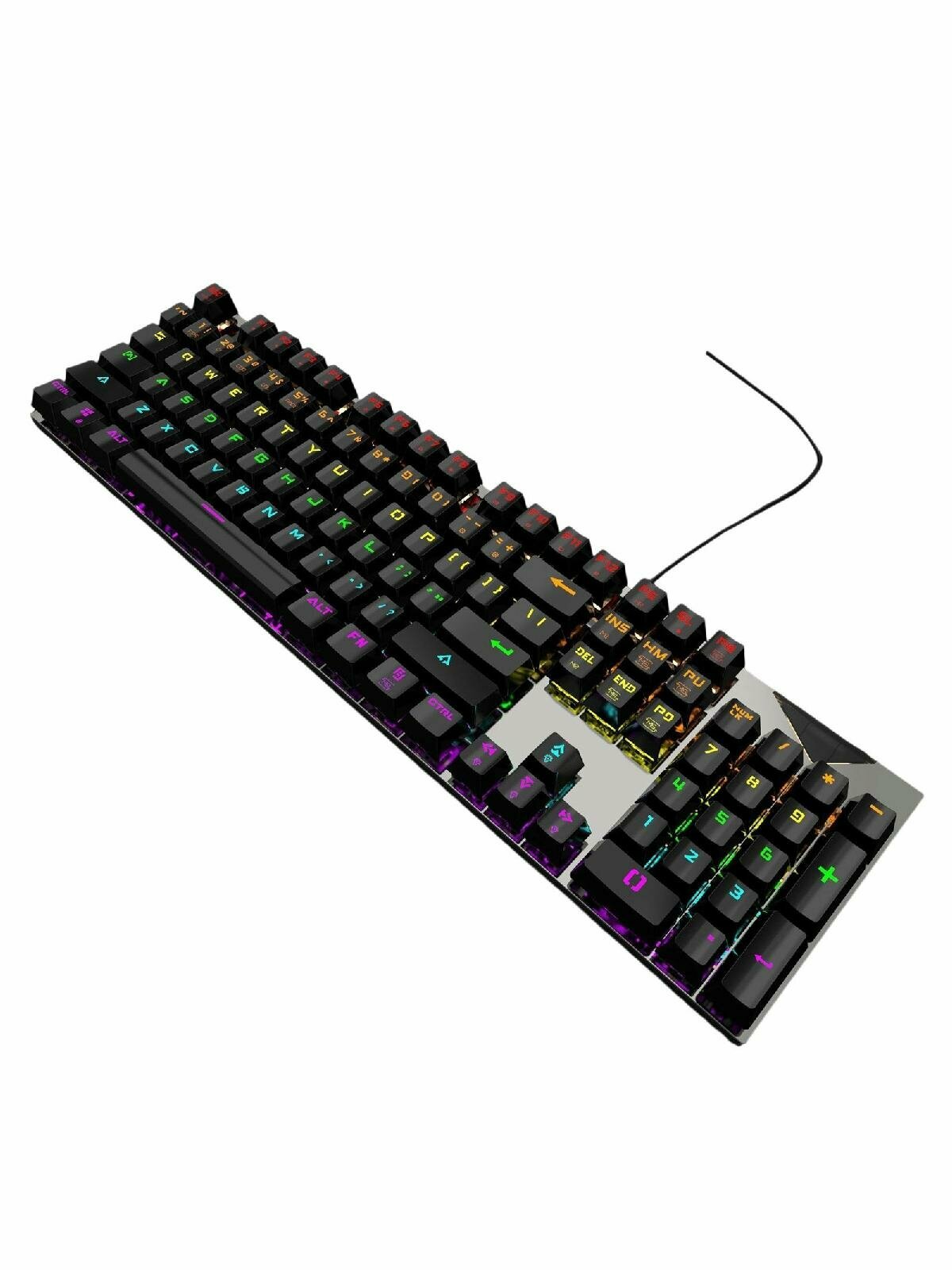 RGBs Backlits Mechanical Gaming Keyboards with Blue Switches Thin Wireds Design for PC Gamers