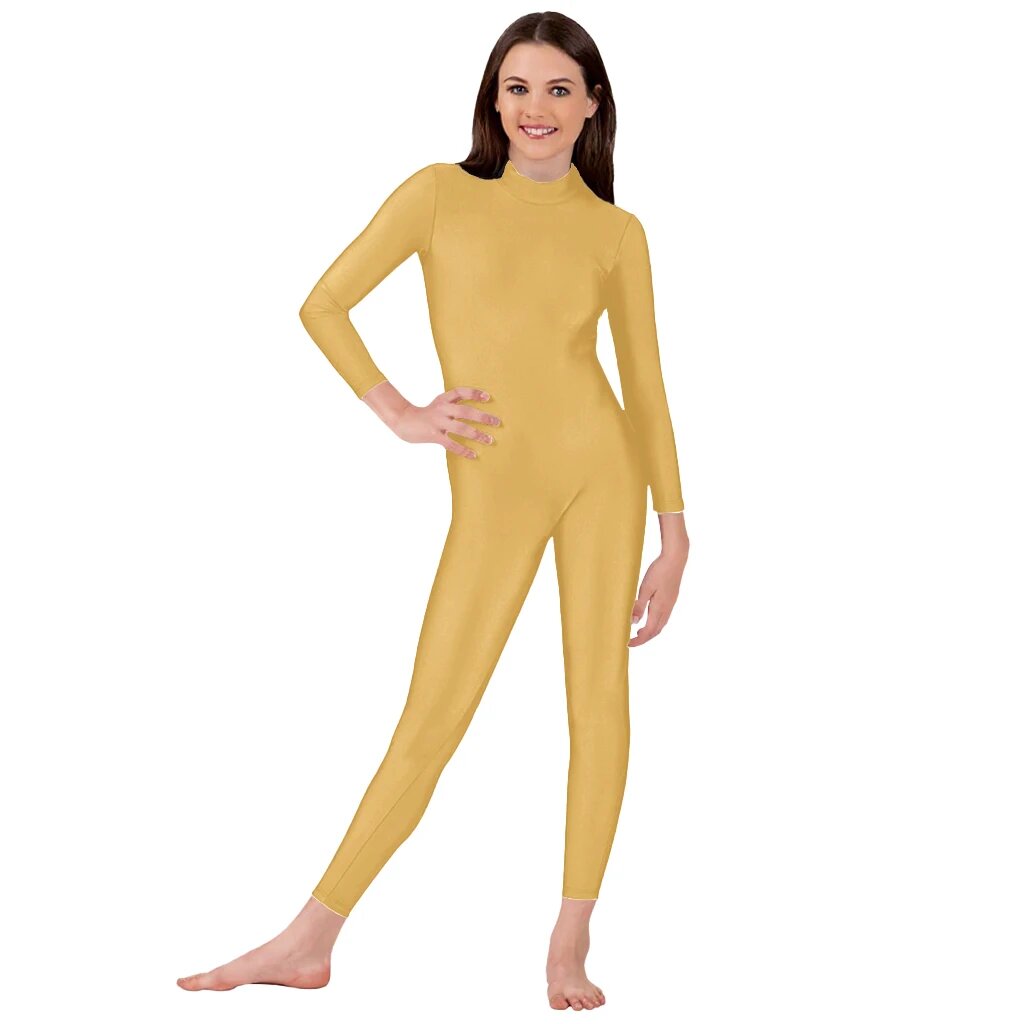 LZCMsoft Балетный комбинезон из спандекса для детей Желтый, S, nude