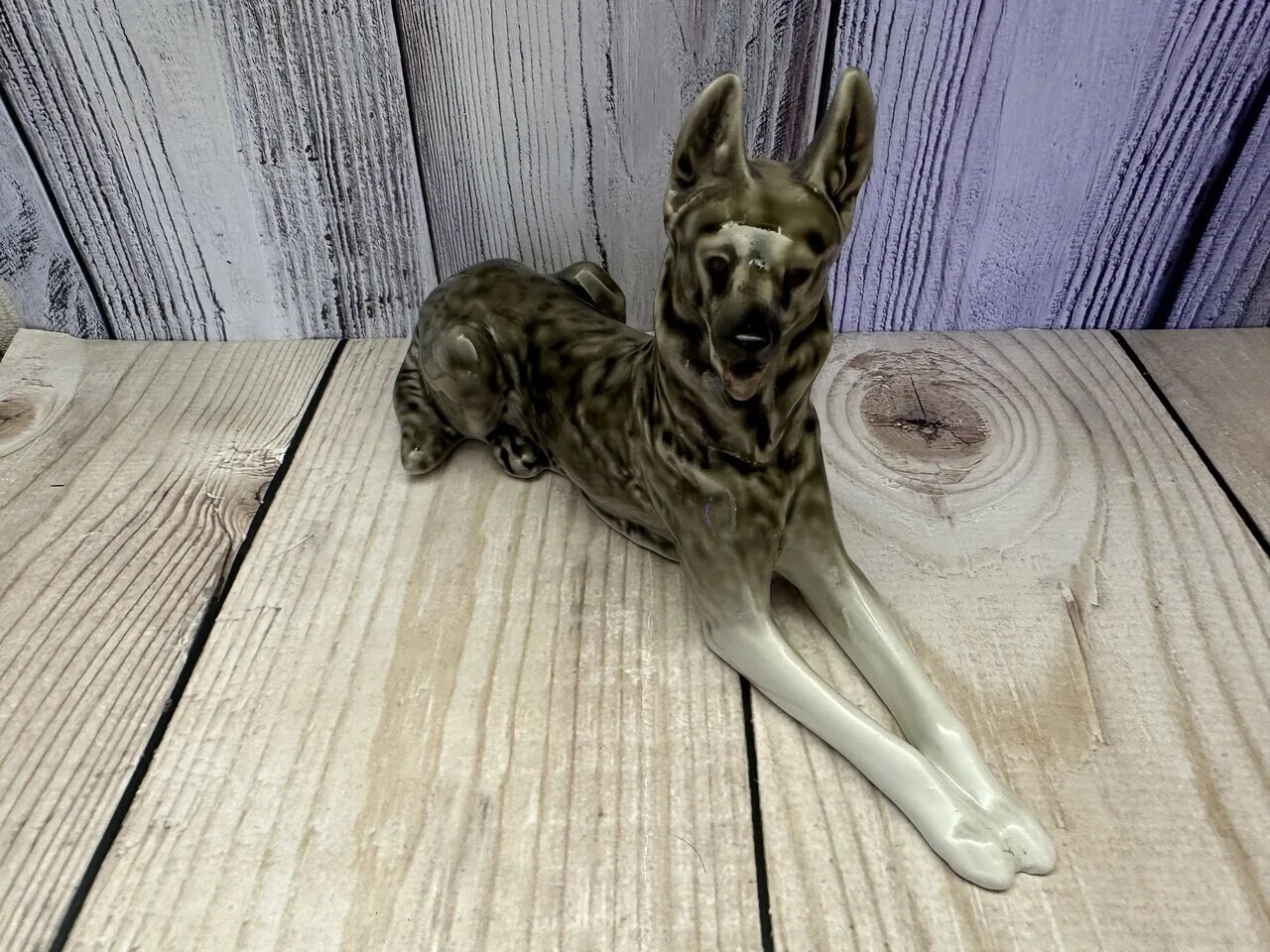 Статуэтка Овчарка Лфз СССР фарфор 70 год винтаж