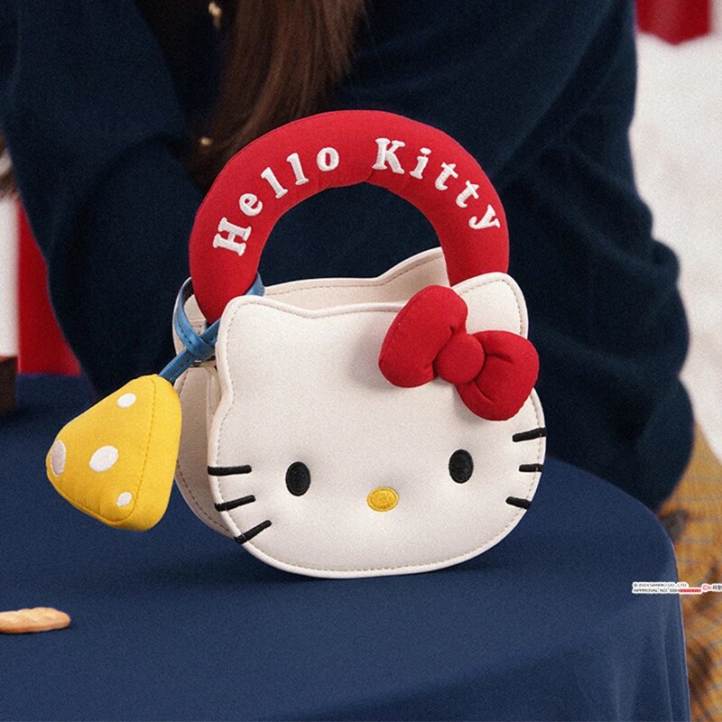 Детская женская сумка Hello Kitty с ручкой и подвеской сыра, милая маленькая сумка для девочек на руку и через плечо
