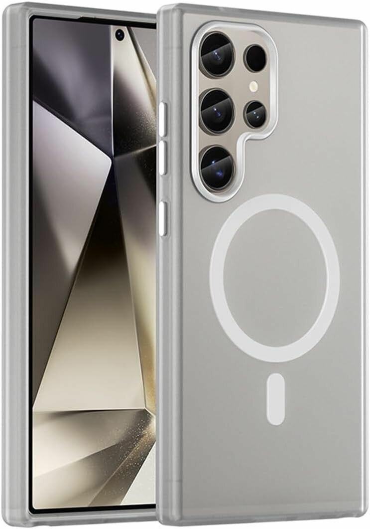 Чехол на Samsung Galaxy S24 Ultra Magnetic силиконовый матовый прозрачный