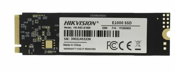 128 ГБ SSD M.2 накопитель HIKVision E1000 (HS-SSD-E1000/128G) - PCI-E 3. x x4, чтение - 990 Мбайт/сек, запись - 650 Мбайт/сек, 3D NAND, 3 бит TLC, NVM Express