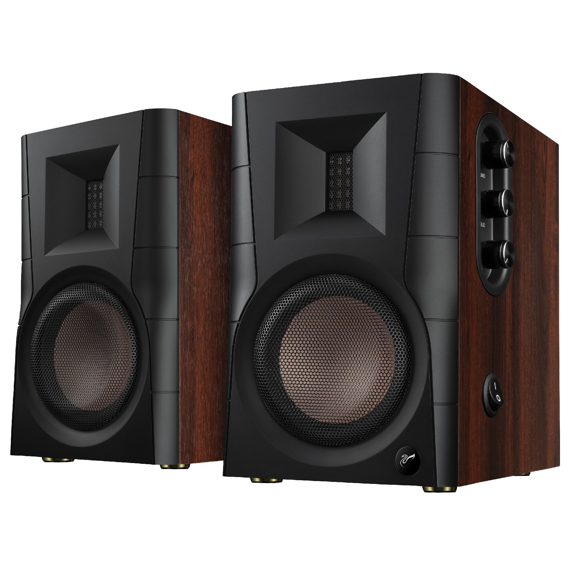 Акустическая система 2.0 HiVi SWAN D100, беспроводная, 2 полосы, 62 Вт, коричневая