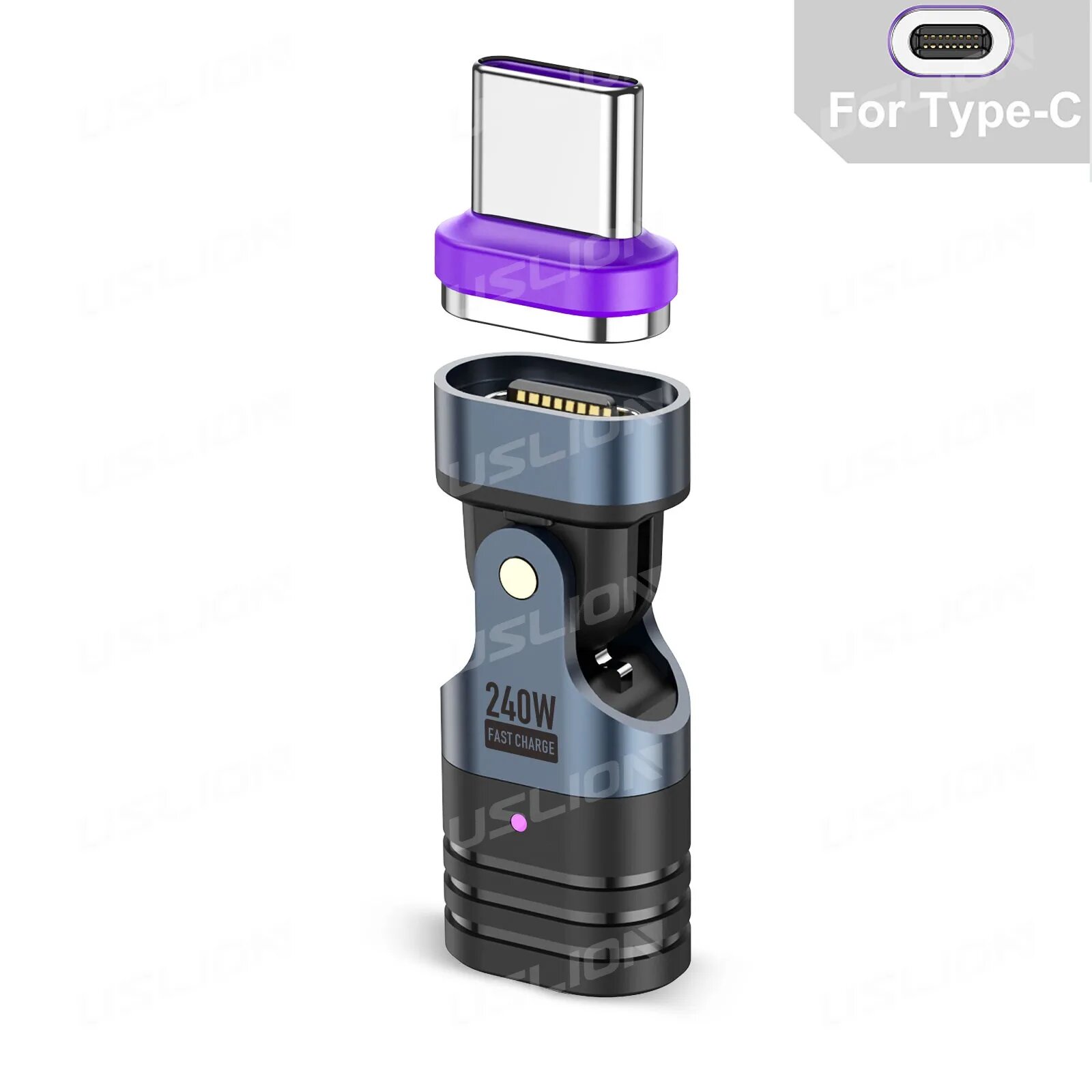 USLION 240 Вт USB C Магнитный адаптер Кабель USB Type C для Xiaomi Oneplus Huawei Кабель For Type C