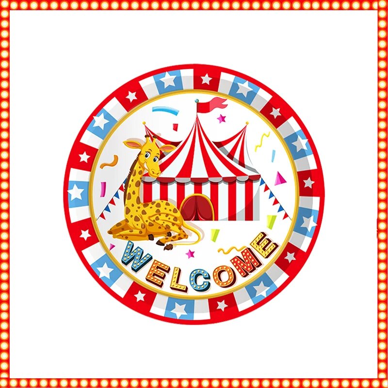 Одноразовая посуда для детского праздника "Цирк" 7inch plate-10PCS