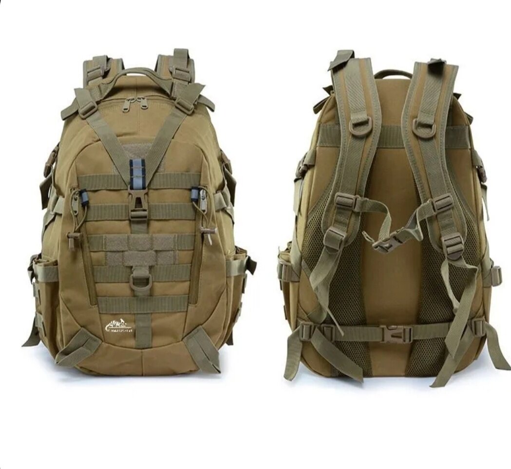 Рюкзак тактический туристический городской35-40литров из водонепроницаемой ткани цвет хаки