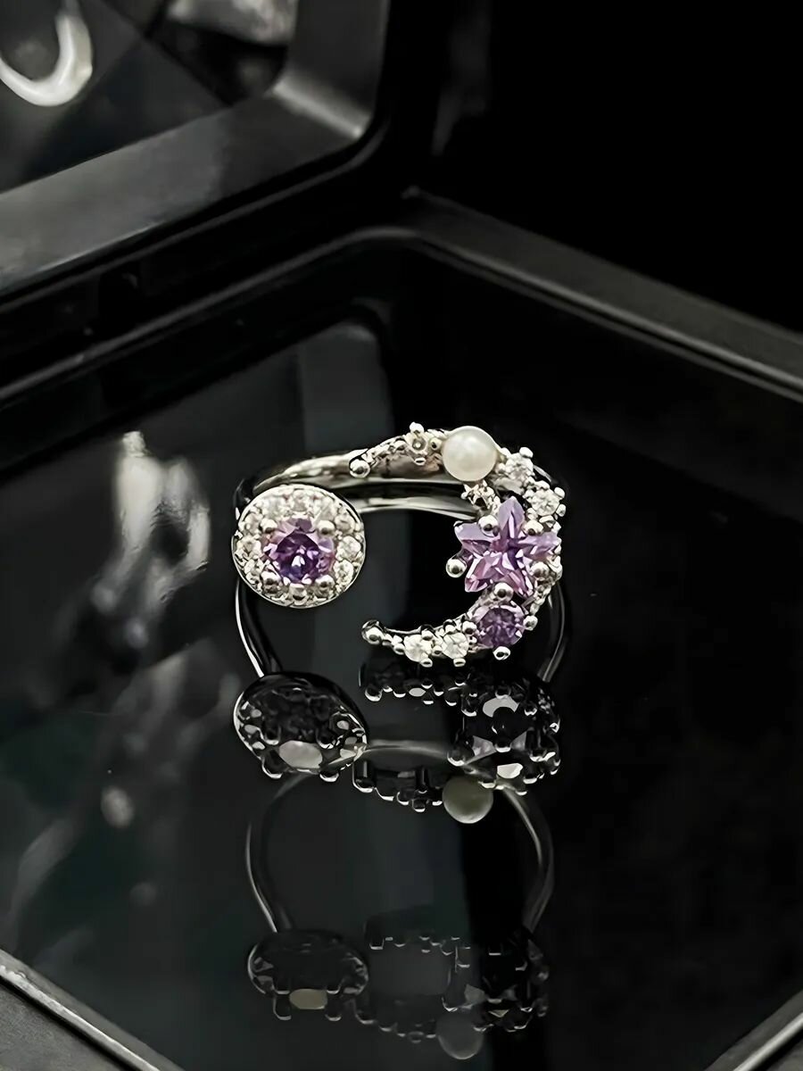 Кольцо, искусственный камень, кристалл