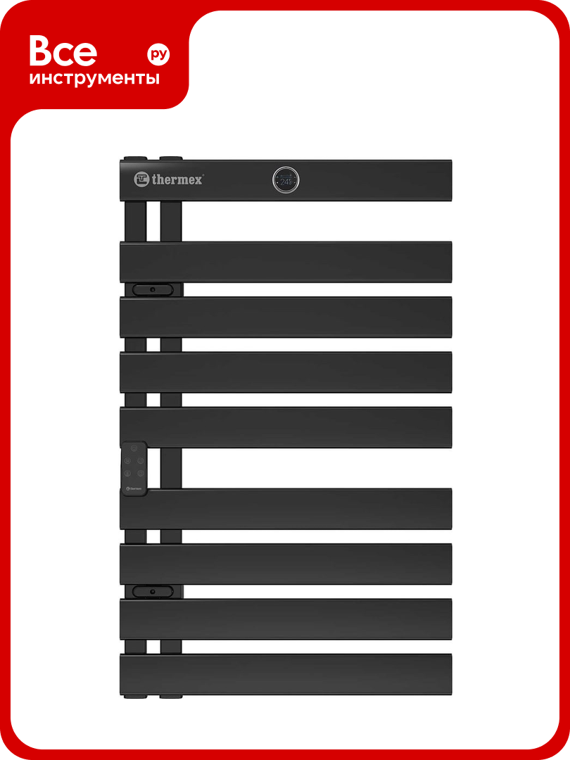 Полотенцесушитель электрический THERMEX Термекс Njord Black ЭдЭБ04942, алюминиевый корпус