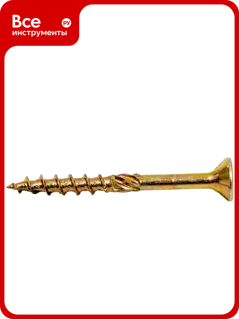 Конструкционный саморез креп-комп потайной Torx, желтый цинк, 3.5x35 мм, 500 шт. скт3535, оптимального ввинчивания