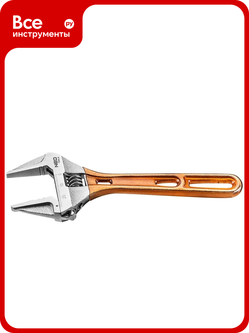 Разводной ключ, 155 мм, рабочий диапазон 0-28 мм NEO Tools 03-023, работы с крепежом