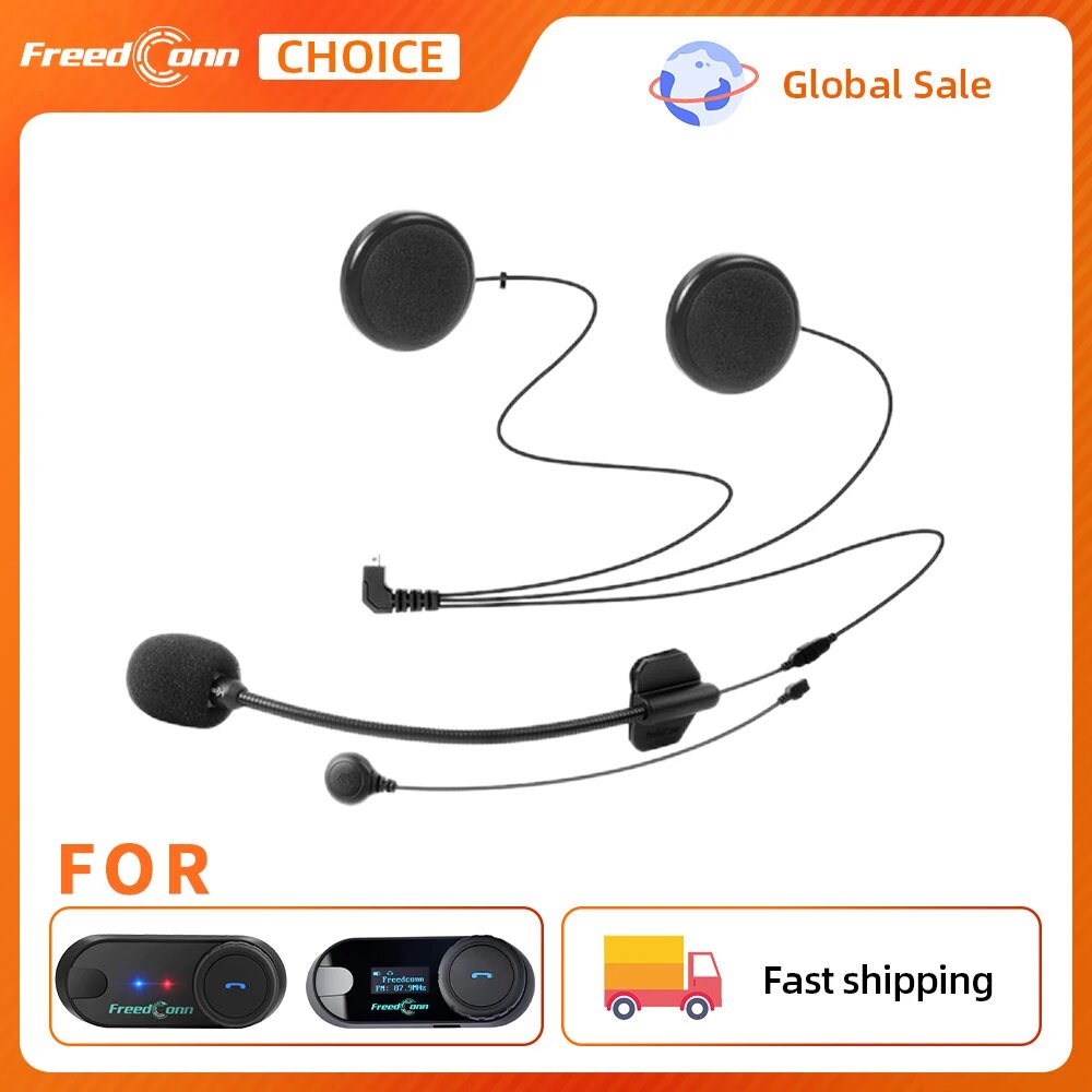 Гарнитура для мотоциклетного шлема Freedconn 2 в 1, Мягкая Твердая гарнитура с 5-контактным микрофоном для шлема T COM SC VB .