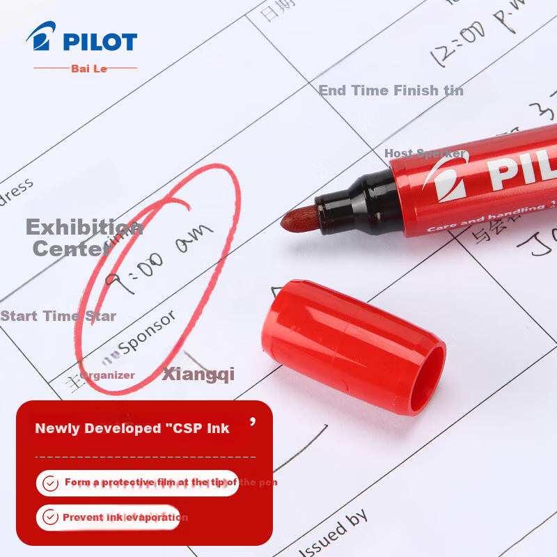 PILOT Oil-Based Marker Pen SCA-100 F Fine Point Green 6-Pack