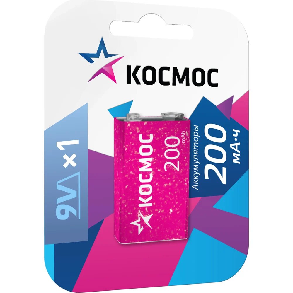 Космос Акк. 6F22 NI-MH 200 мАч 1 BL KOCNI-MH6F22(200mAh)