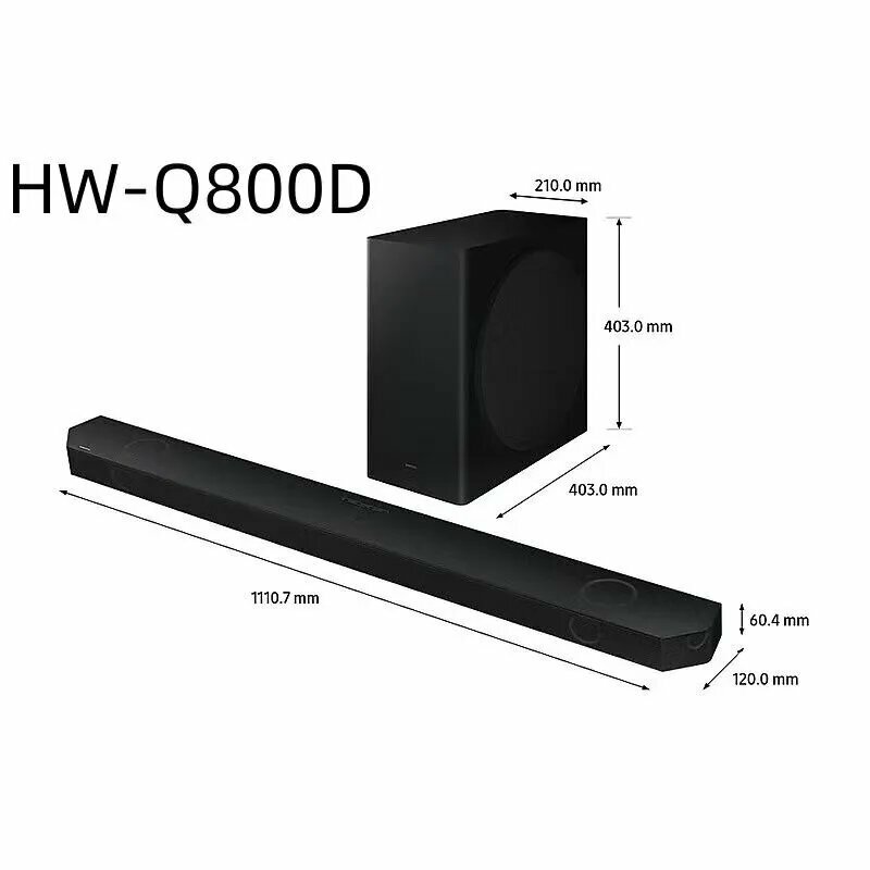 Саундбар Samsung "HW-Q800D", 11 динамиков, 380Вт, HDMI, черный