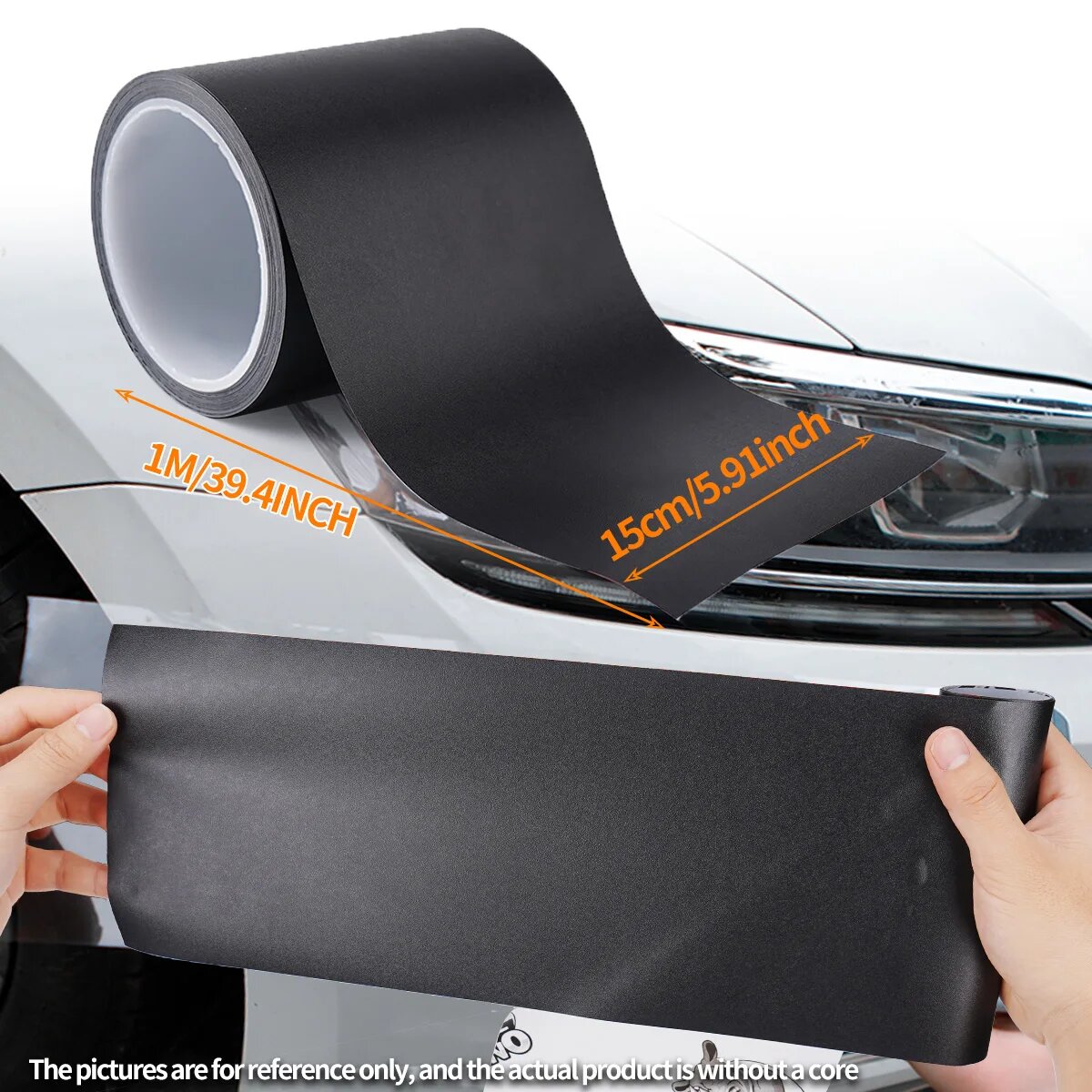 Матовая черная автомобильная защитная пленка против царапин, водонепроницаемая наклейка из 15cmX1M