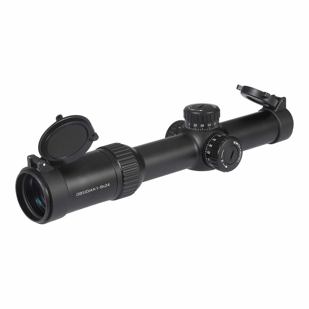 Прицел оптический Gaut Obsidian 1-8x24, сетка 62 (Half MD), подсветка красная, 30мм, поправки 1/2МОА