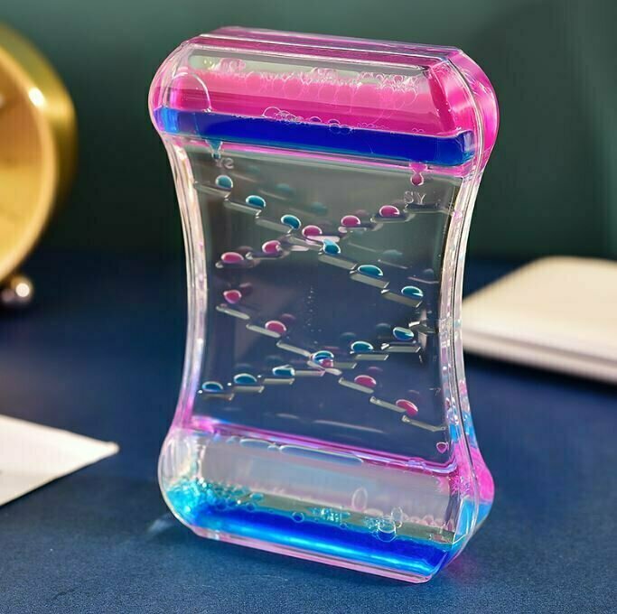 Часы песочные "Капельки релаксации", гелевые, настольные, фиолетовые/розовые