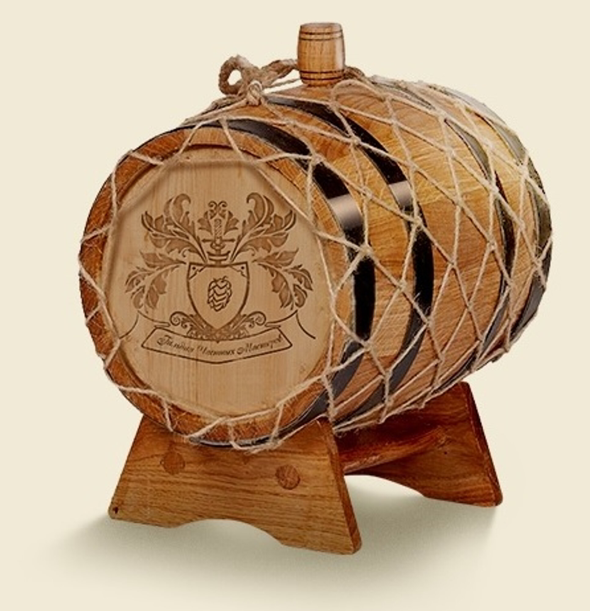 Дубовая бочка для профессиональной выдержки алкоголя (без крана, обручи из нержавейки), 25 литров, ГЧМ