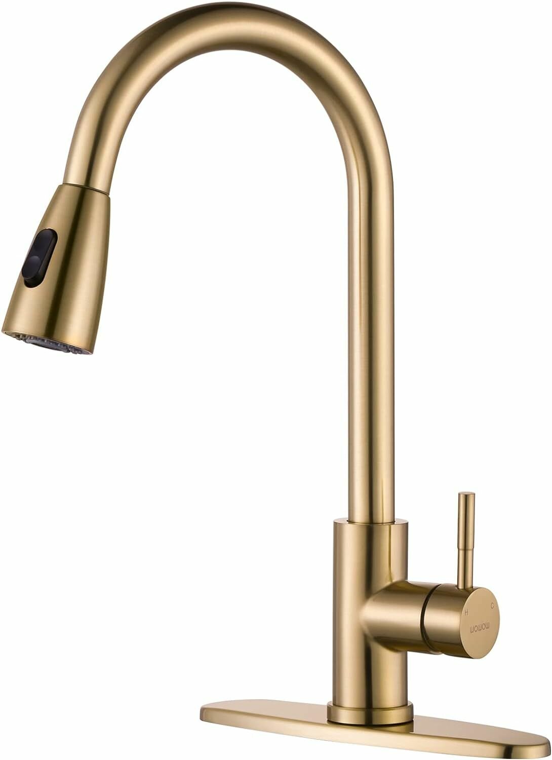 Смеситель для кухонной мойки, нержавеющая сталь SUS 304, кухонный смеситель из матового никеля с одной ручкой и выдвижным распылителем, выдвижной смеситель для кухни