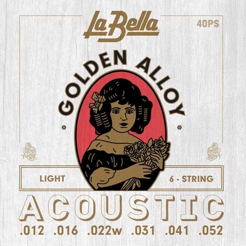 La Bella 40PS Golden Alloy Acoustic Light 12-52